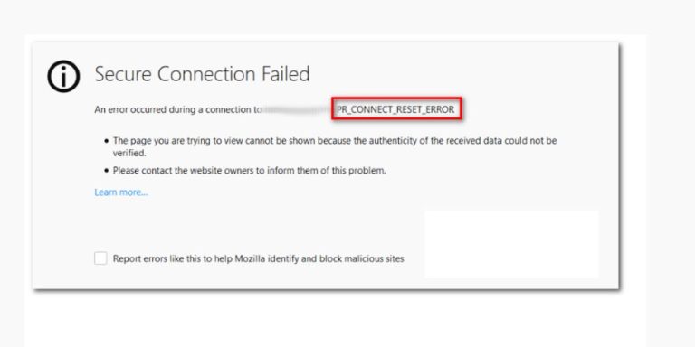 how to fix pr_connect_reset_error?